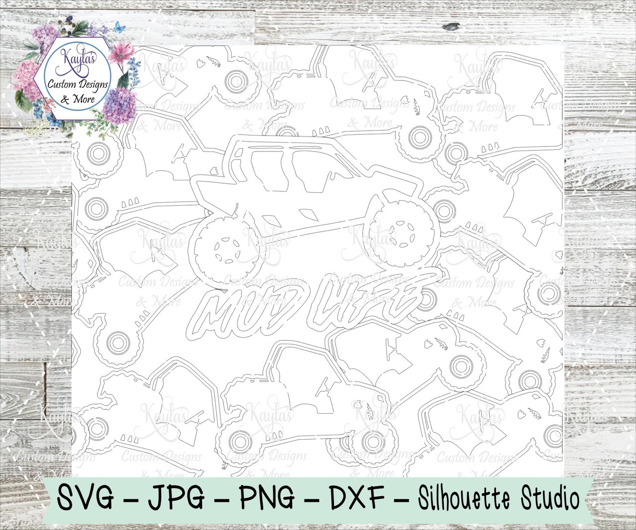 RZR Mud Life Burst Tumbler Template Digital Download
