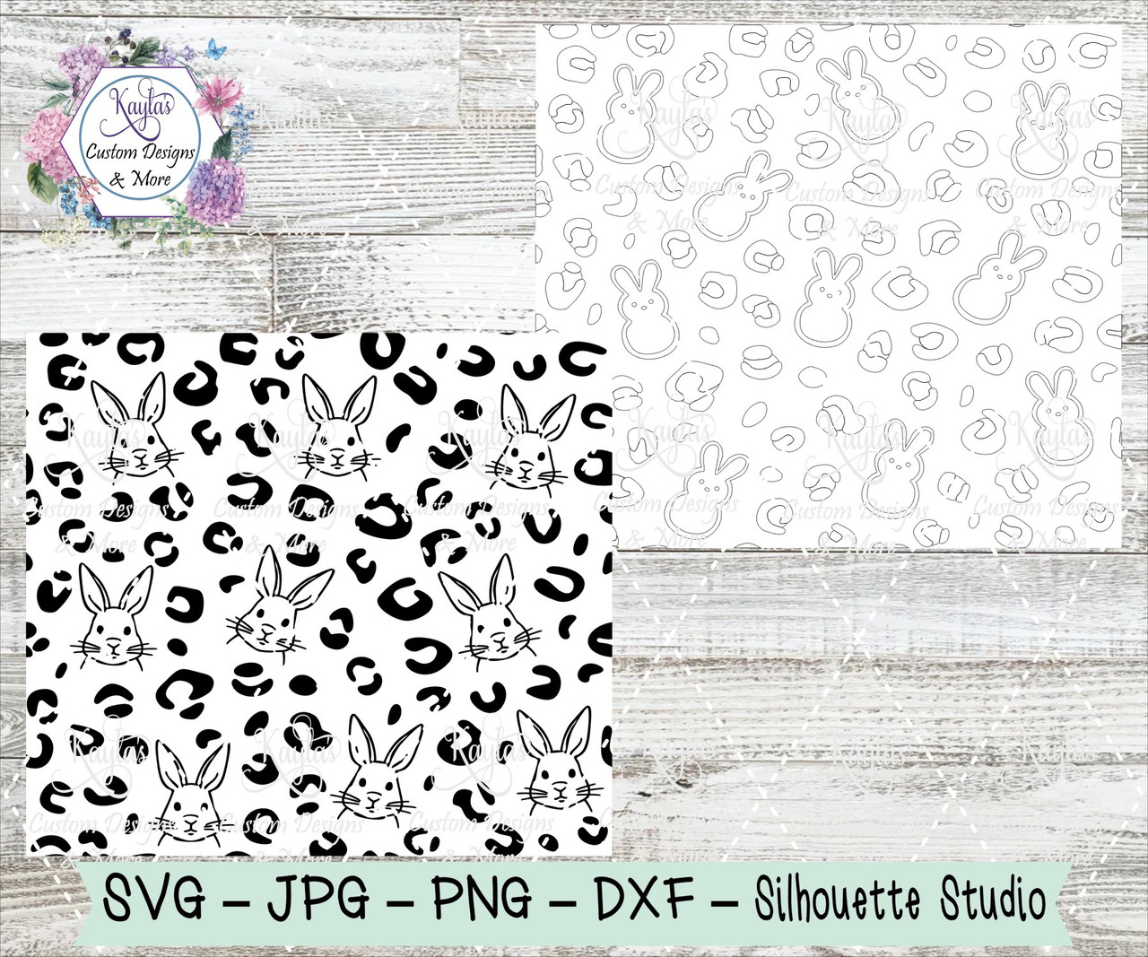 Bunny Leopard Print Burst Tumbler Template Digital Download