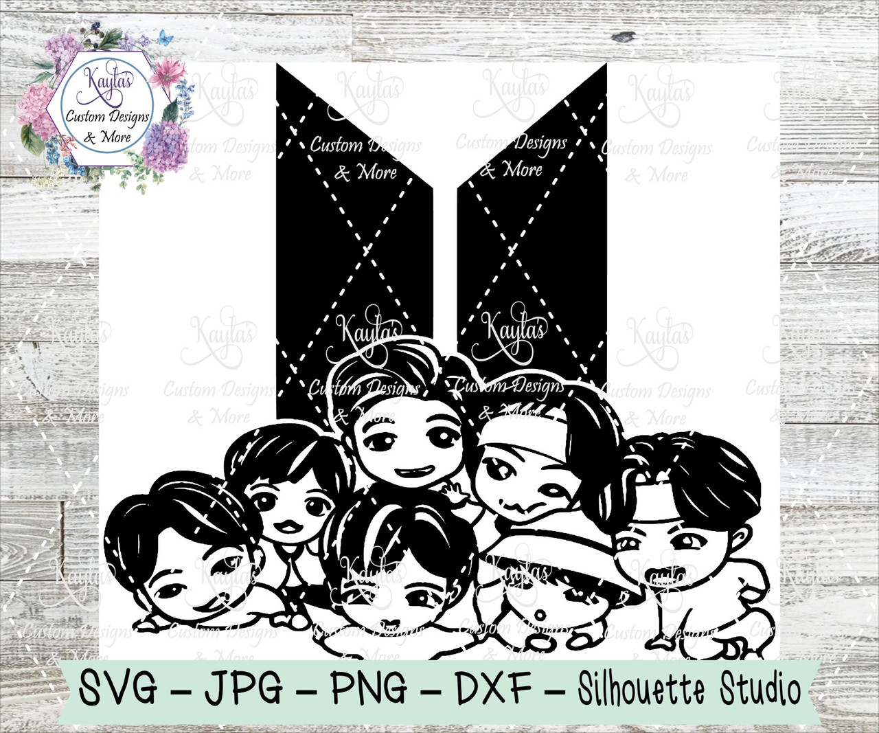 BTS Character Burst Tumbler Template Digital Download