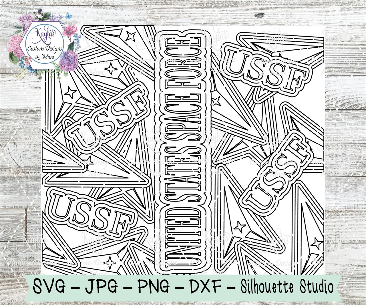 US Space Force Burst Tumbler Template Digital Download