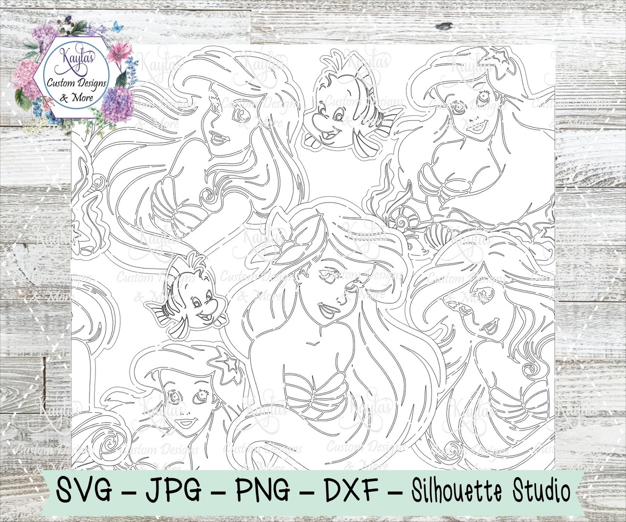 Printable Ariel Little Mermaid Silhouette