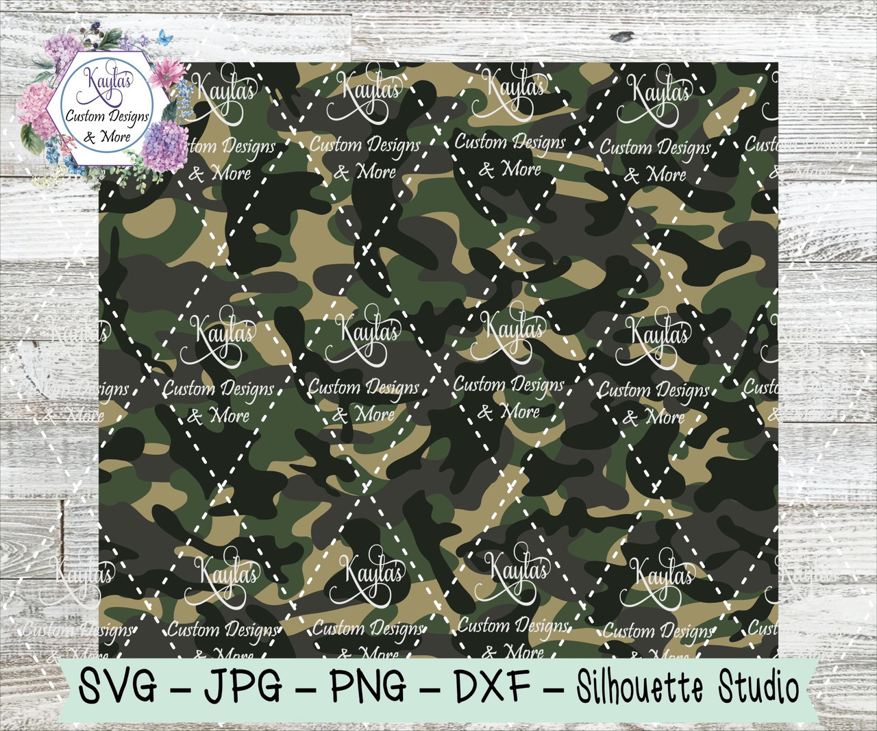 Camo Burst Tumbler Template Digital Download