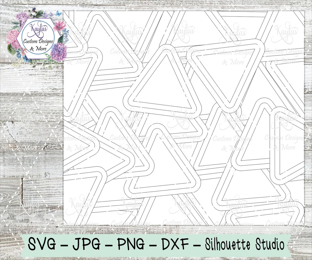 Triangles Burst Tumbler Template Digital Download
