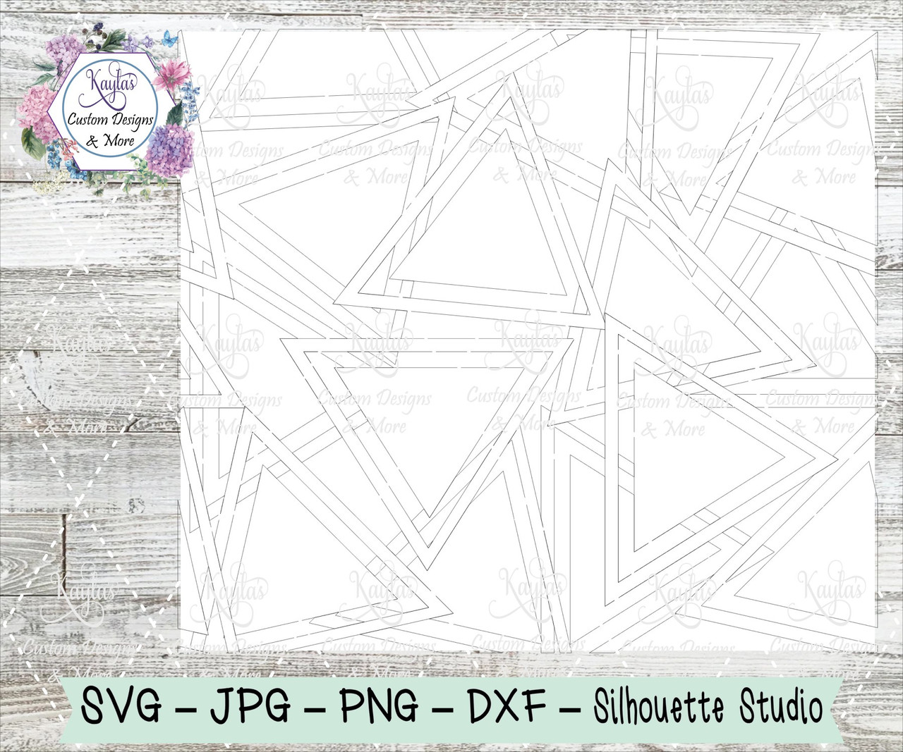 Triangles Burst Tumbler Template Digital Download