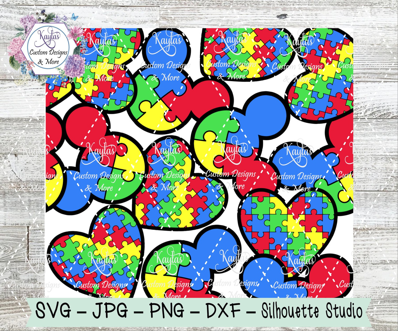 Autism Awareness Burst Tumbler Template Digital Download