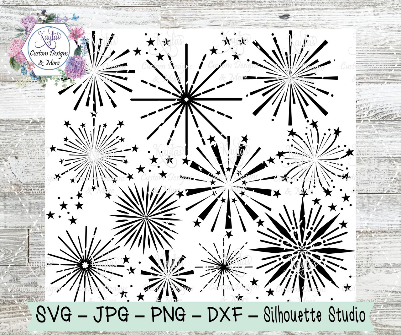 Fireworks Burst Tumbler Template Digital Download