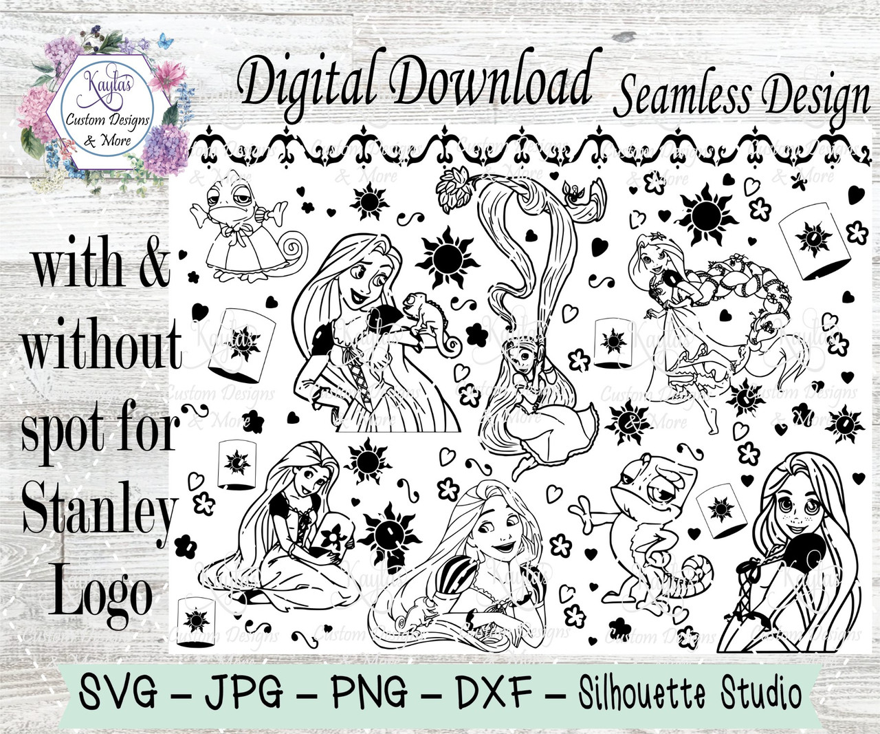 Tangled SVG Tumbler Template Digital Download