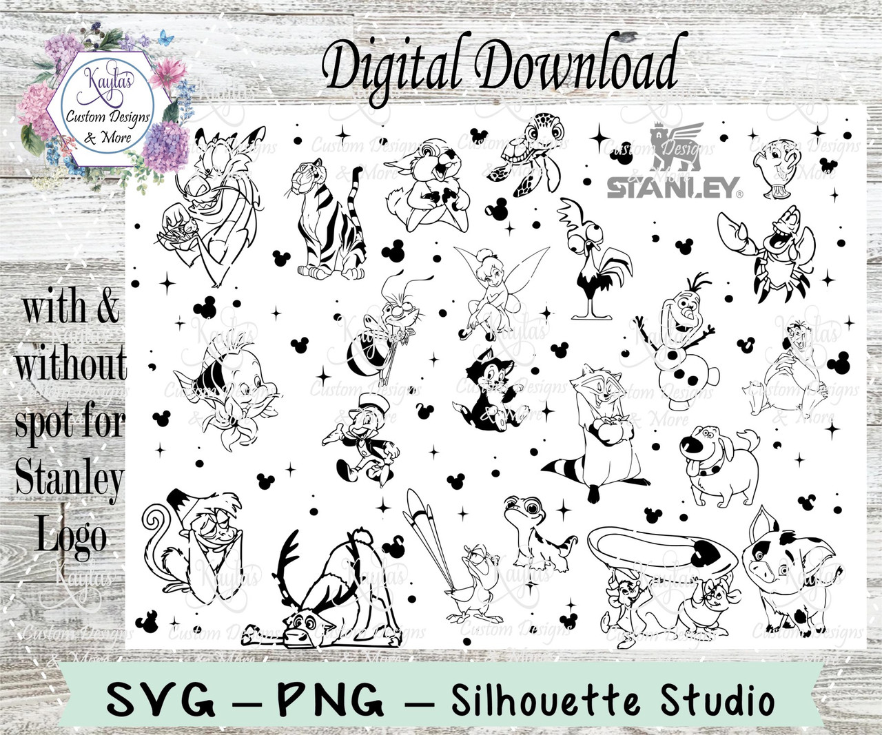 Disney Sidekicks SVG Tumbler Template Digital Download