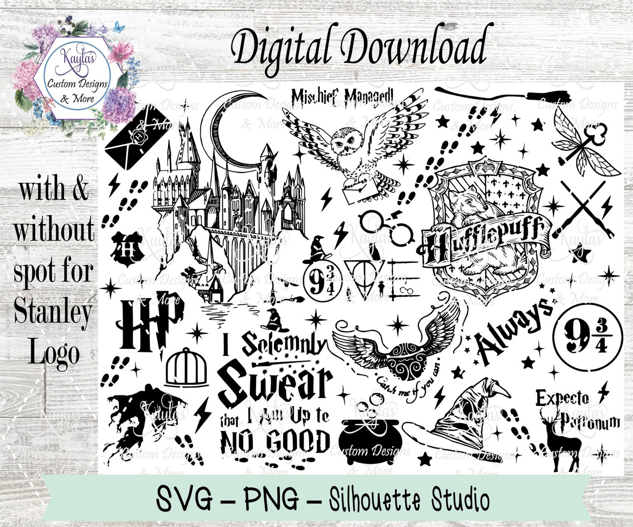 Harry Potter Houses Bundle SVG Tumbler Template Digital Download