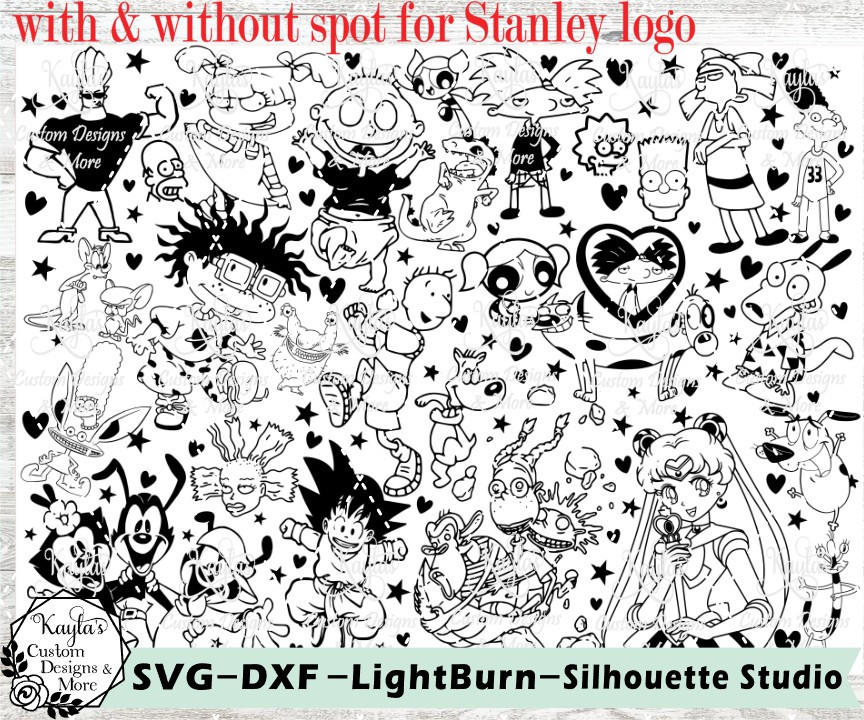 90's Cartoon Classics SVG Tumbler Template Digital Download