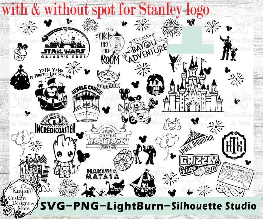 Disney Rides SVG Tumbler Template Digital Download
