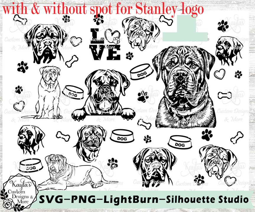 French Mastiff and Bull Mastiff Mix English SVG Tumbler Template ...