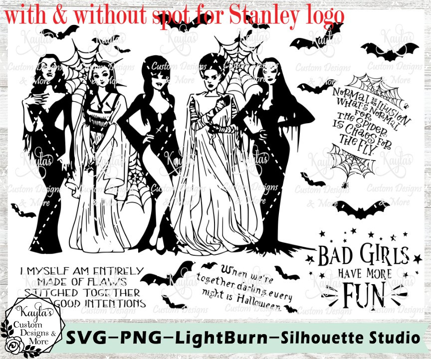 Goth Girls SVG Tumbler Template Digital Download