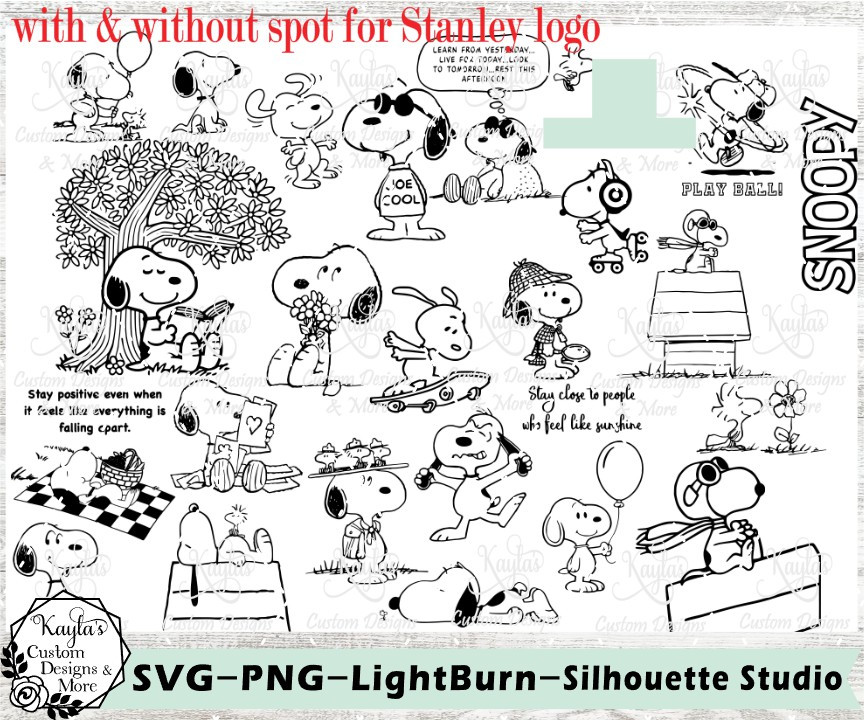 Snoopy, Peanuts Dog SVG Tumbler Template Digital Download