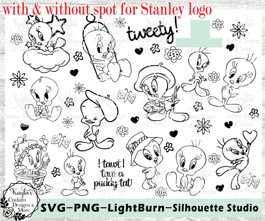Tweety Bird SVG Tumbler Template Digital Download