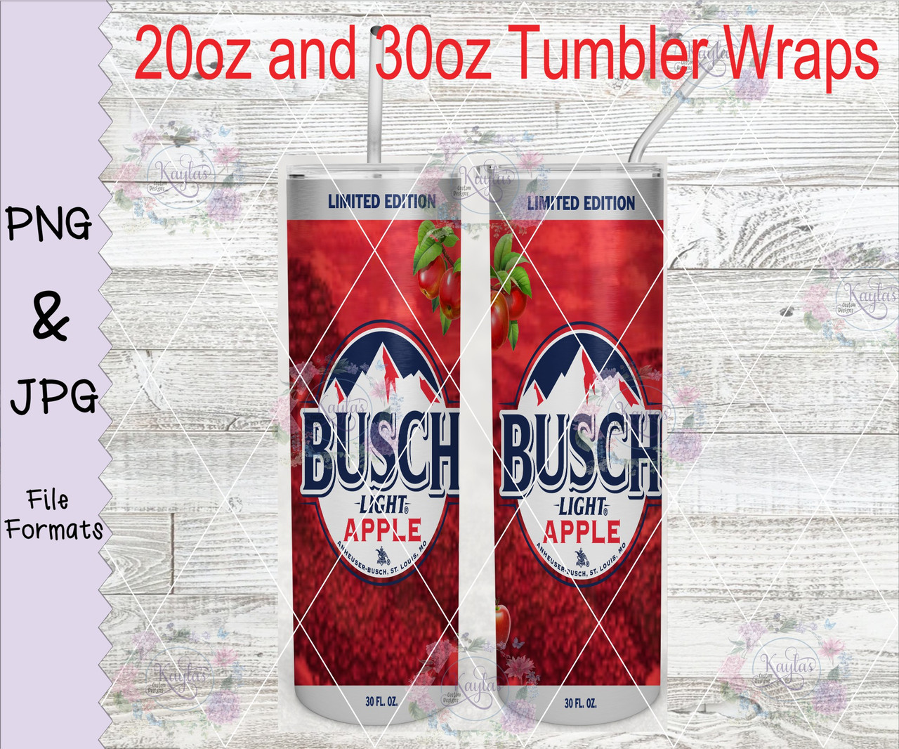 Busch Light Apple Tumbler Wrap Digital Download