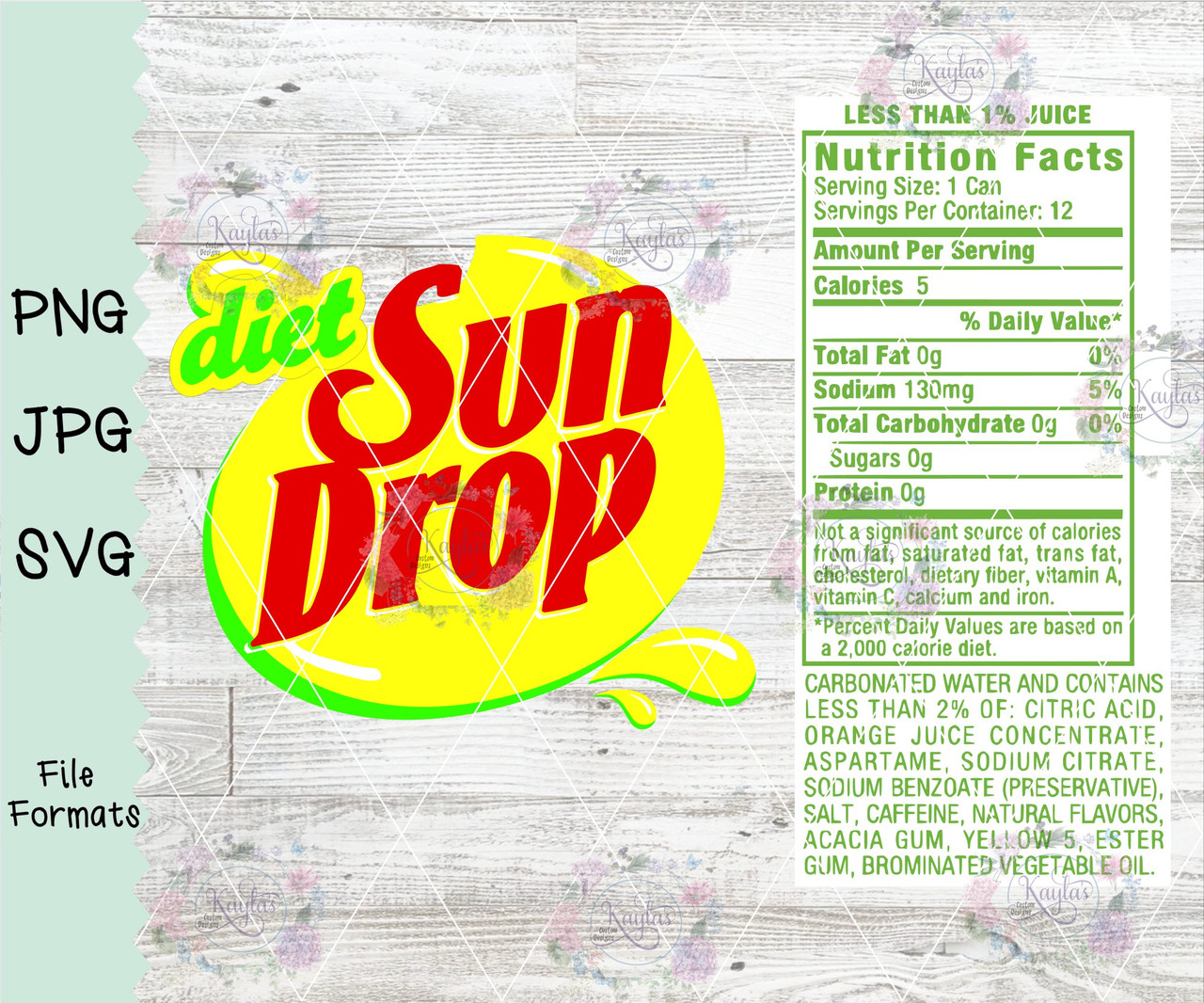 Printable Sun Drop Logo