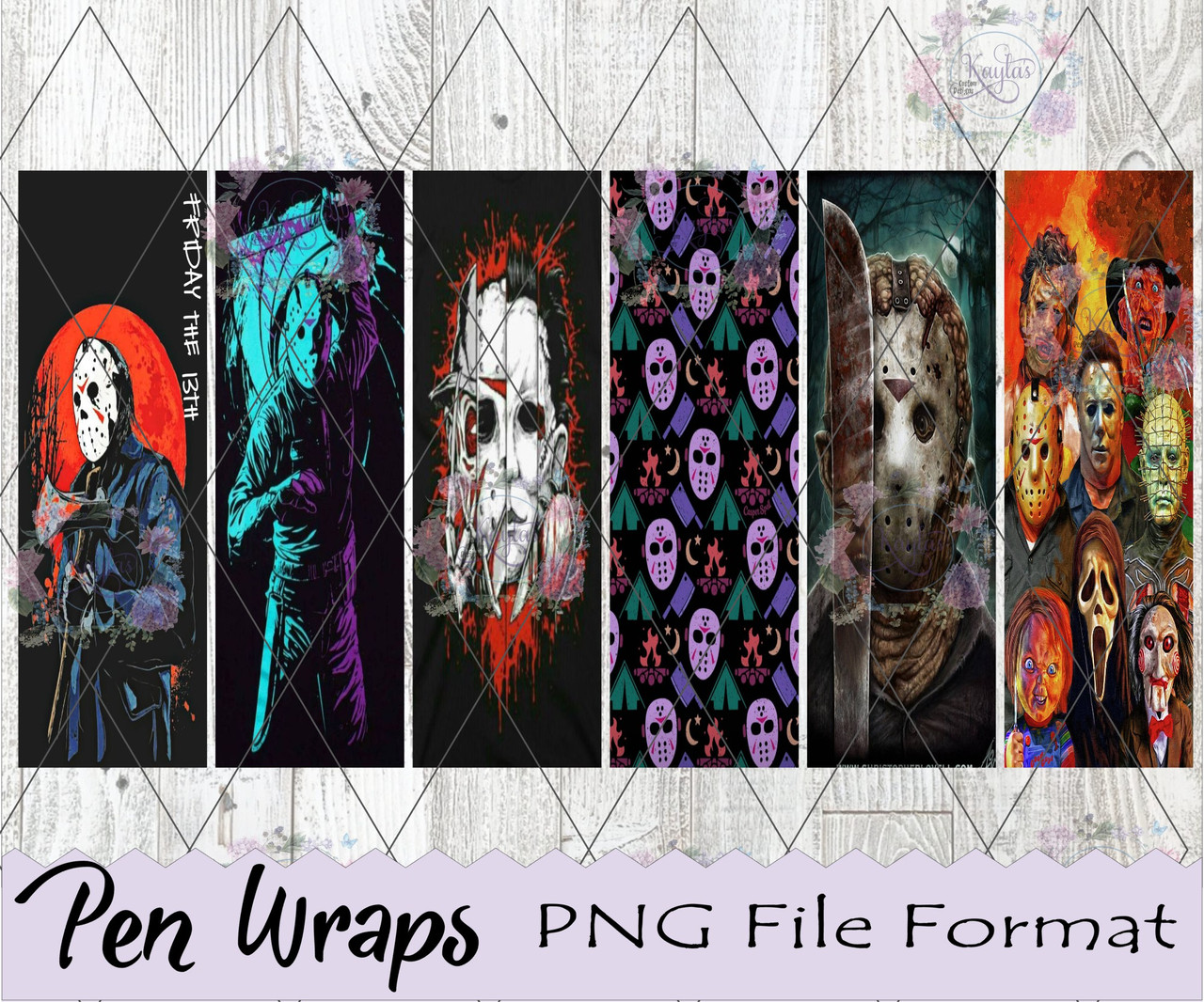 Jason Horror Movie Pen Wraps Digital Download