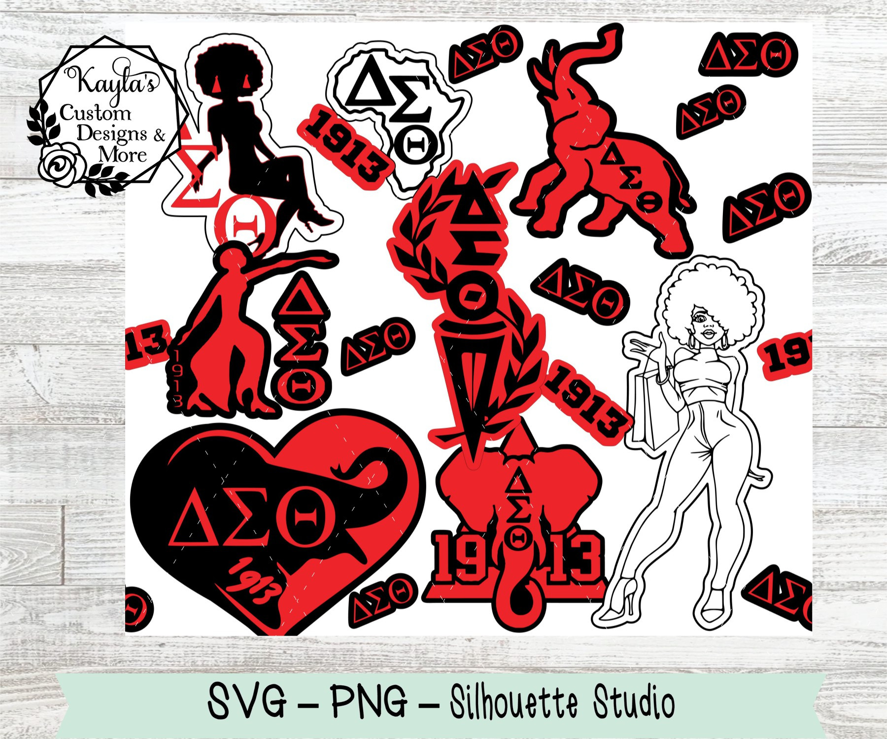 Delta Sigma Theta Sorority Burst Tumbler Template Digital Download