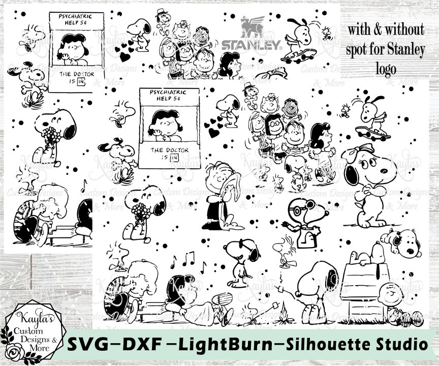 Peanuts SVG Tumbler Template Digital Download