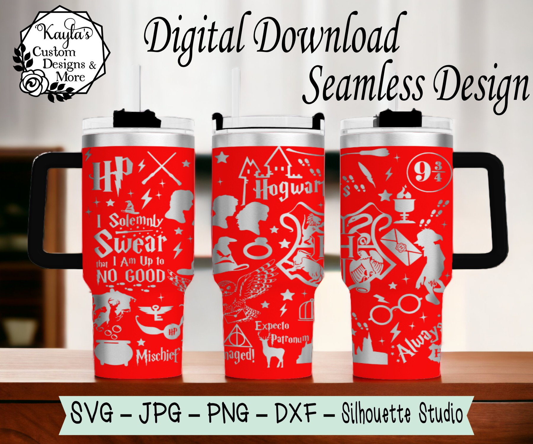 Harry Potter SVG Tumbler Template Digital Download