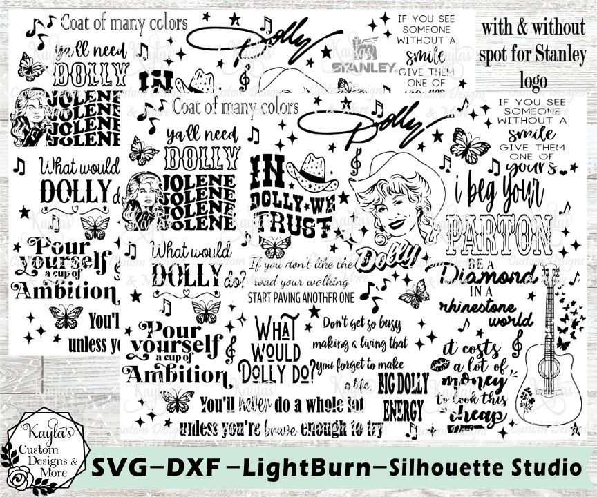 Dolly Parton SVG Tumbler Template Digital Download