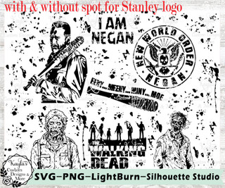 Negan-The Walking Dead SVG Tumbler Template Digital Download