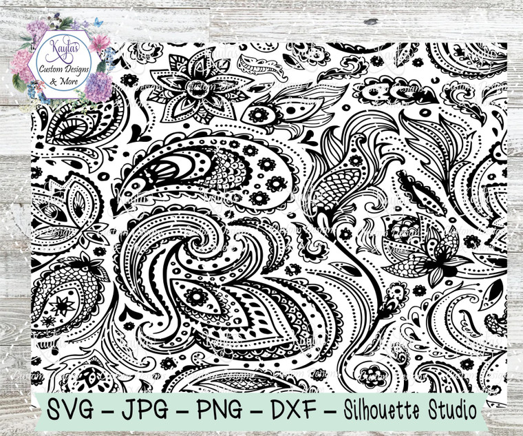 Paisley SVG Tumbler Template Digital Download