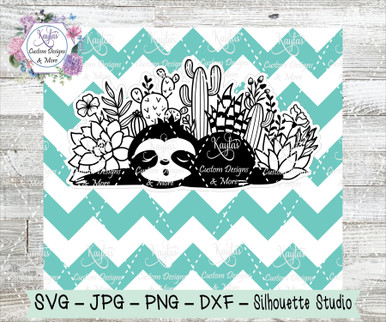 Sloth Chevron Burst Tumbler Template Digital Download