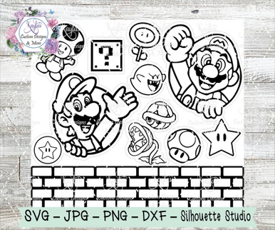 Super Mario Brothers Burst Tumbler Template Digital Download
