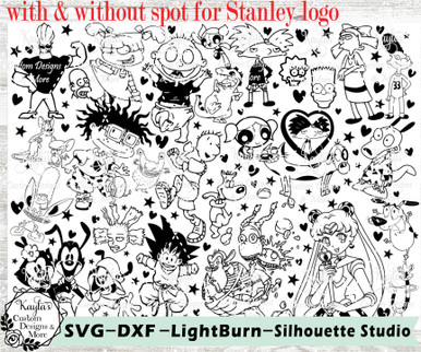 90's Cartoon Classics SVG Tumbler Template Digital Download