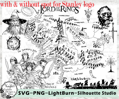 Lord of the Rings Middle Earth SVG Tumbler Template Digital Download