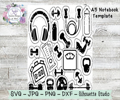 Fitness Burst Notebook Template Digital Download