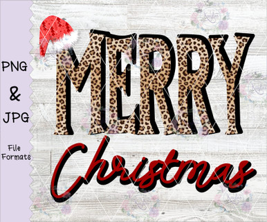 Merry Christmas Leopard Print Digital Download