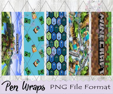 Minecraft Pen Wraps Digital Download