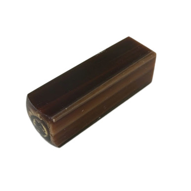 Cast Resin Cuboid Rod Faux Horn Brown Swirl with Solid - RawKrafted