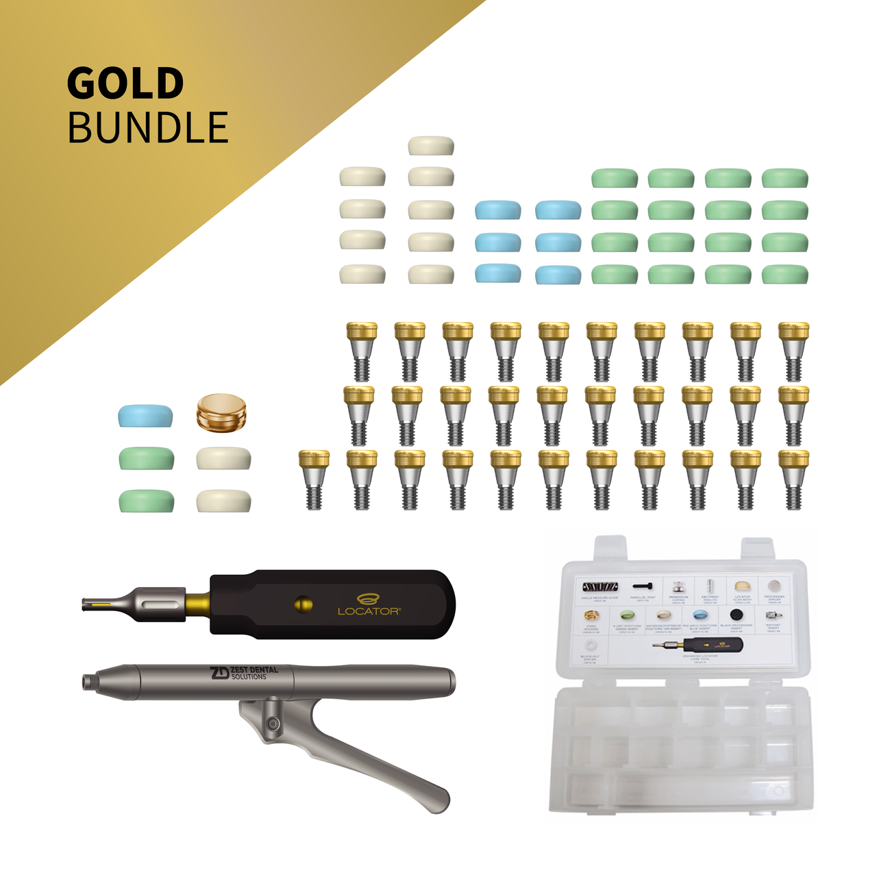 Locator Fixed Package - Gold - Hiossen Implant USA eShop