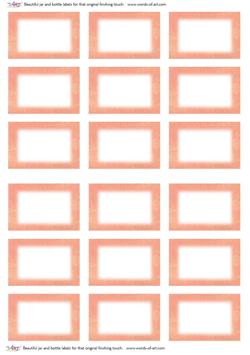 Coral Wide Border Jar Labels, Cake Labels, Food Labels - Wares of ...