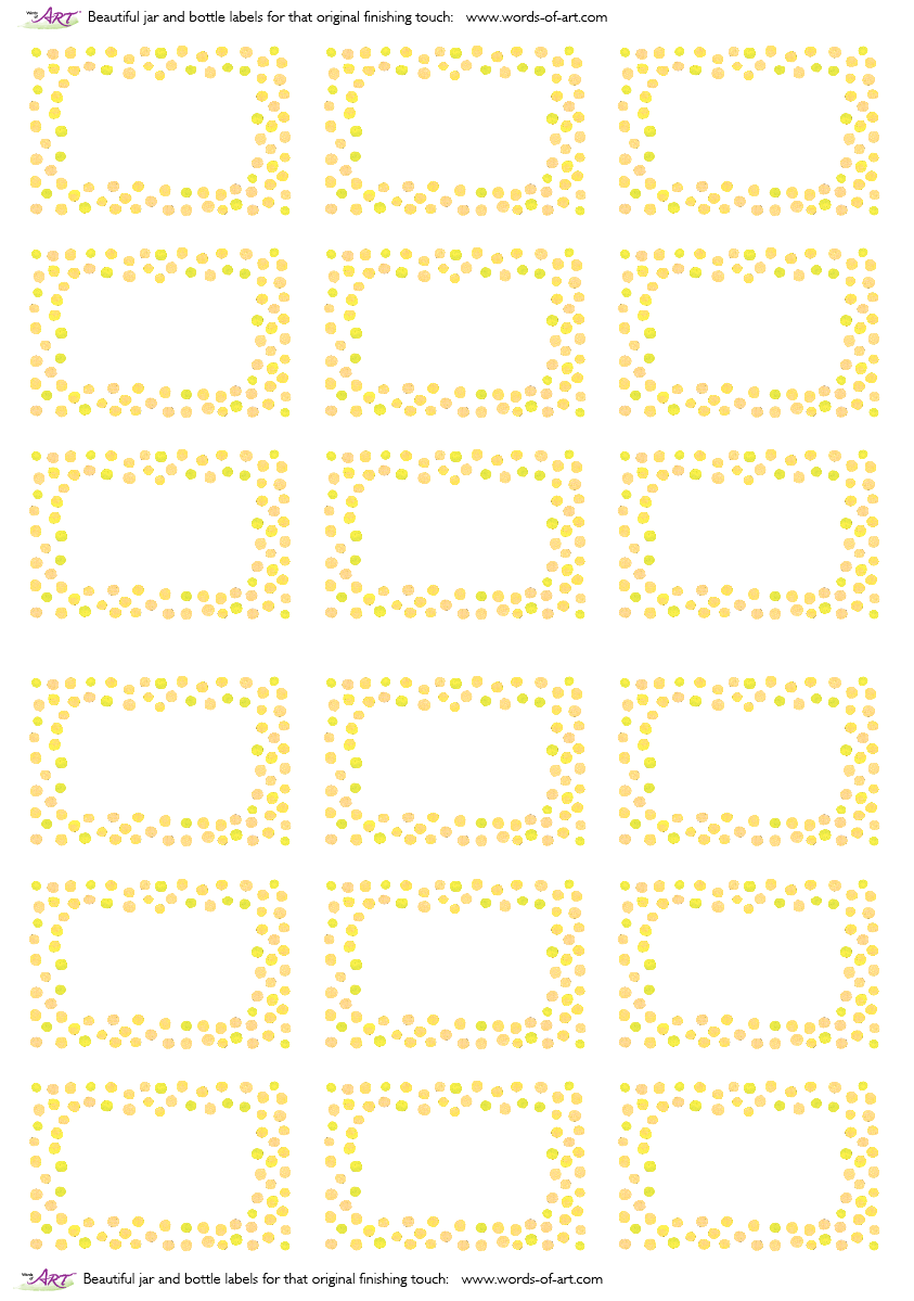 Sunshine Dots Jam Jar Labels - Lovely for Mustard, Cakes and all things ...