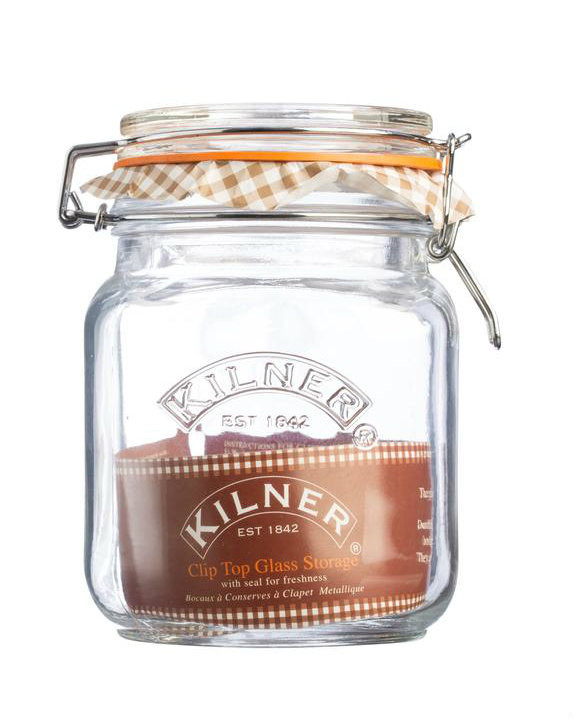 1 Litre Square Jars - Kilner Clip Top Jar