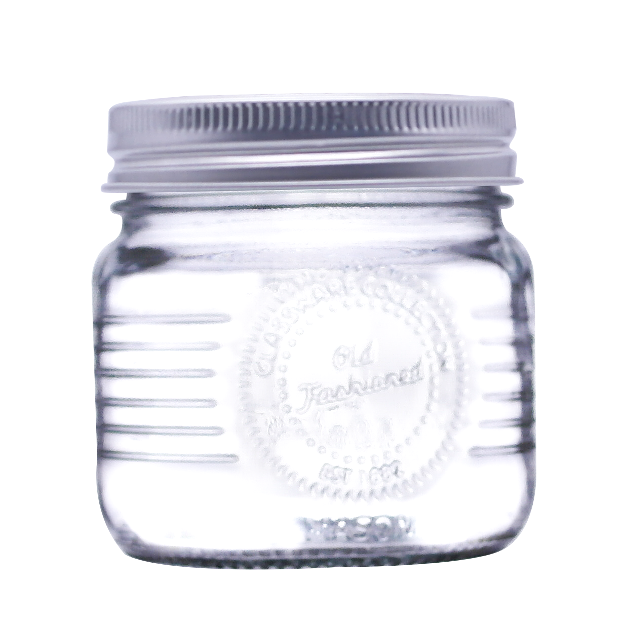 250ml Mason Jar Old Fashioned - Preserving/Storage Jar with Silver two ...