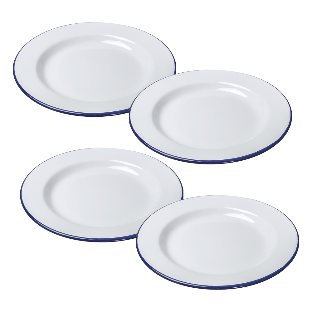 Falcon Enamel Flat Plates (Set of 4) - Wares of Knutsford Ltd