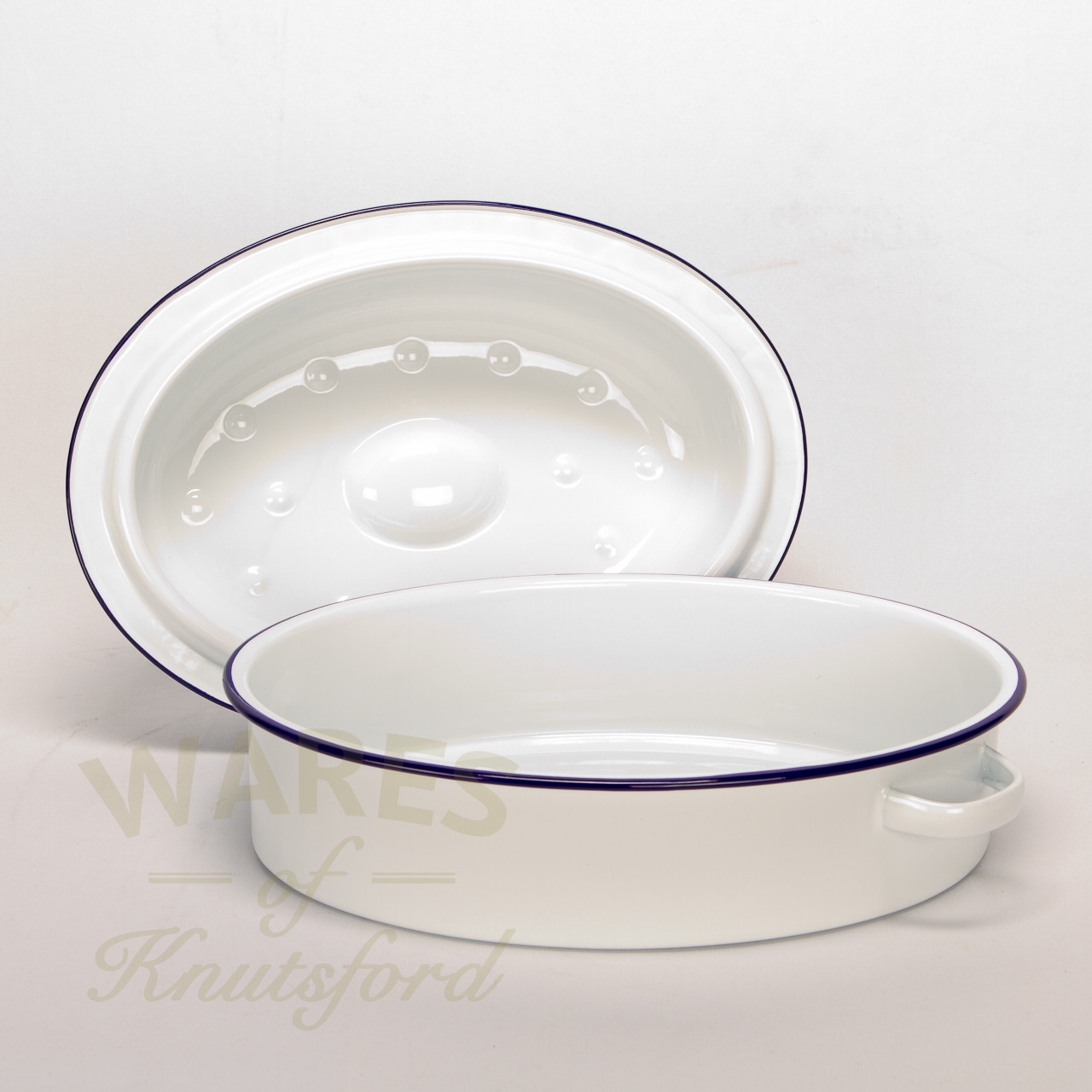 Falcon 30cm Oval Oven Roaster | Blue and White Traditional Enamelware
