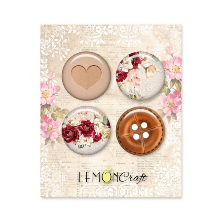 Lemoncraft - Memories - Buttons / badge (Set of 4) (LEM-MEMO-04)