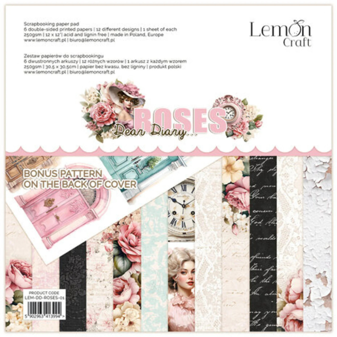 Lemoncraft - Dear Diary - Roses - 12"x 12" - Scrapbooking Paper Pad ...