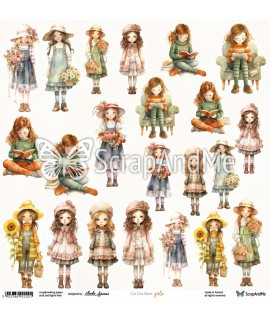 ScrapAndMe - Scrapbooking Paper - 12x12 - Cut Out Sheet (Girls)