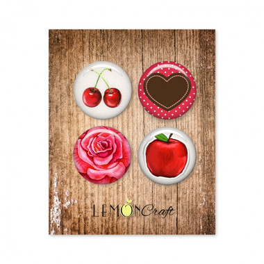 Lemoncraft - Delicious - Buttons / badge (Set of 4) (LEM-DELICE09)