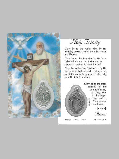 Window Charm Prayer Card: Holy Trinity (LC136) - Ark Religious Supplies
