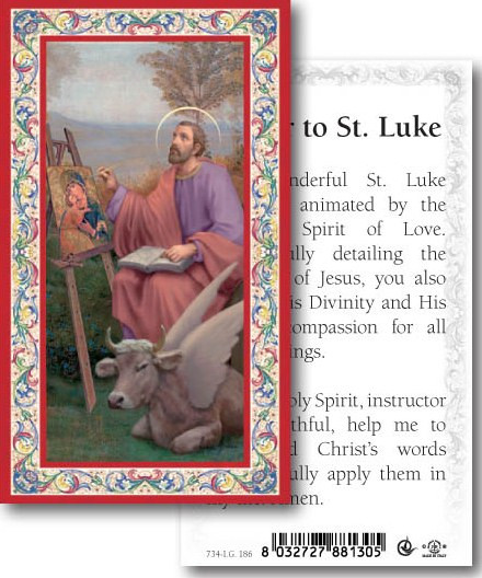 Laminated Holy Card: 700 SERIES:St Luke - Ark Religious Supplies