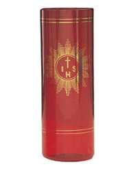 Red Glass Sanctuary Candle Holder (CW7D) - Ark Religious Supplies P/L